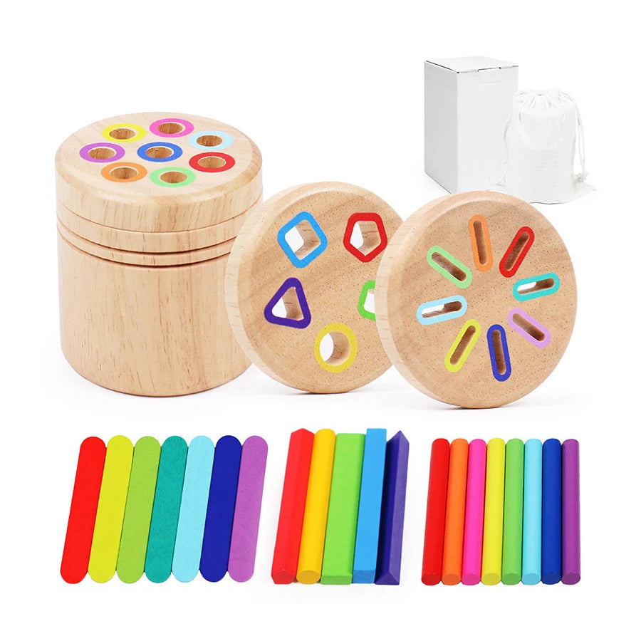 Montessori Color Sorting Toy for Toddlers | Wooden Fine Motor Learning ...